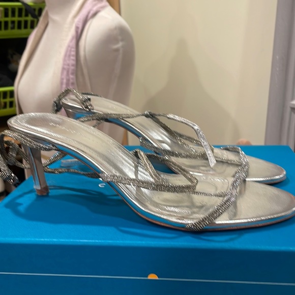 Zara | Shoes | Zara Chrome Metallic Strappy Heel | Poshmark